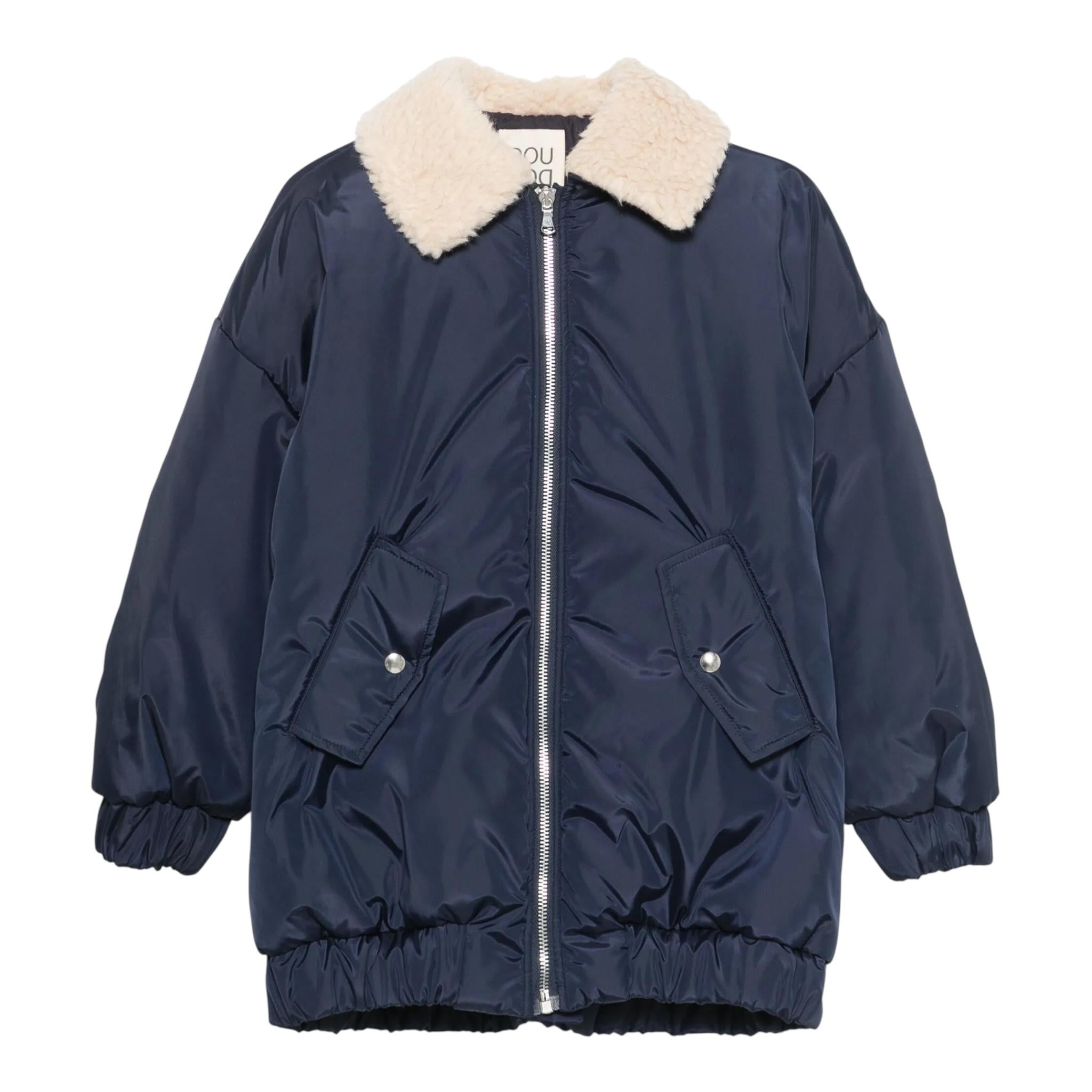 DOU DOU giubbino tinta unita con zip e pelliccia Blu per Bambino ...