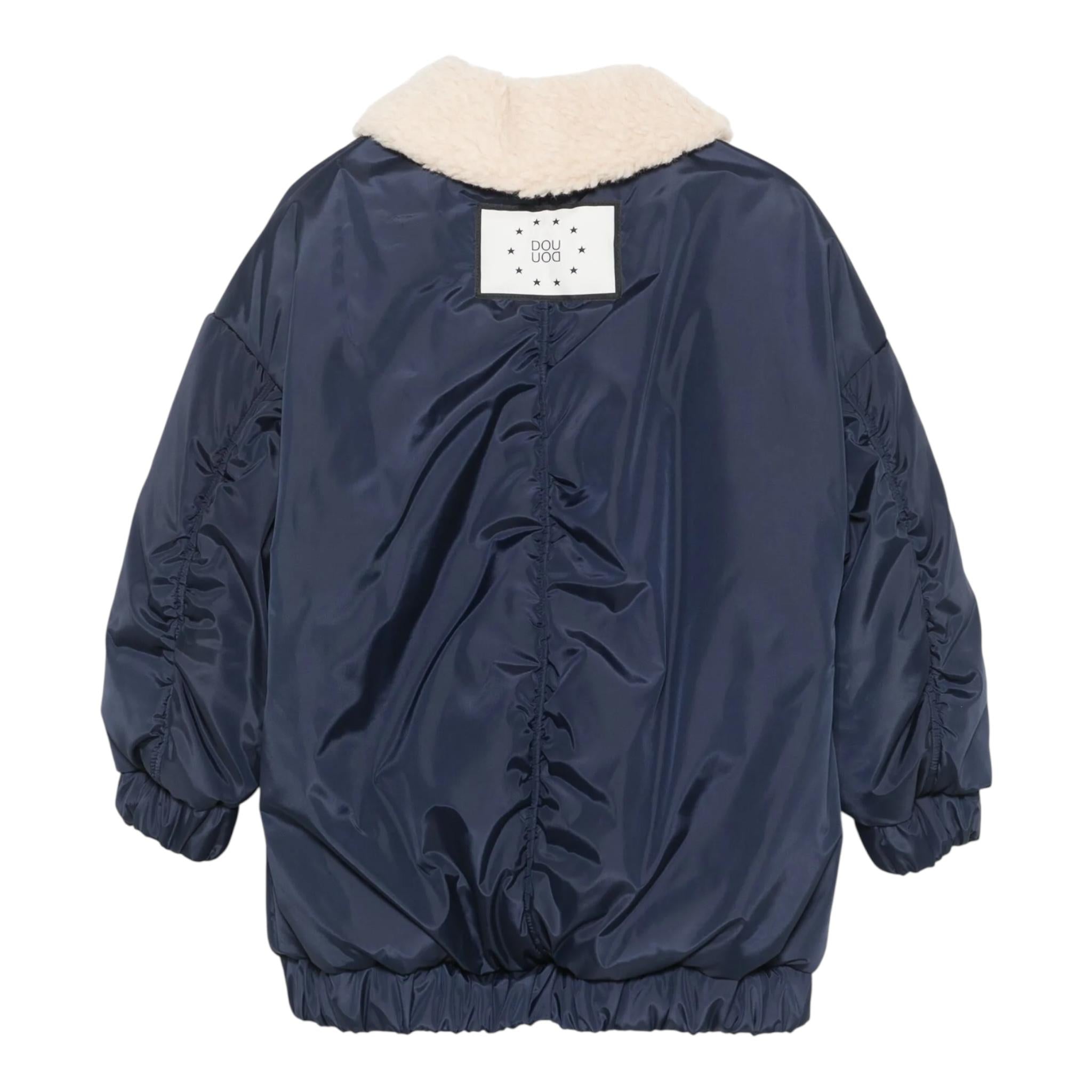 DOU DOU giubbino tinta unita con zip e pelliccia Blu per Bambino ...